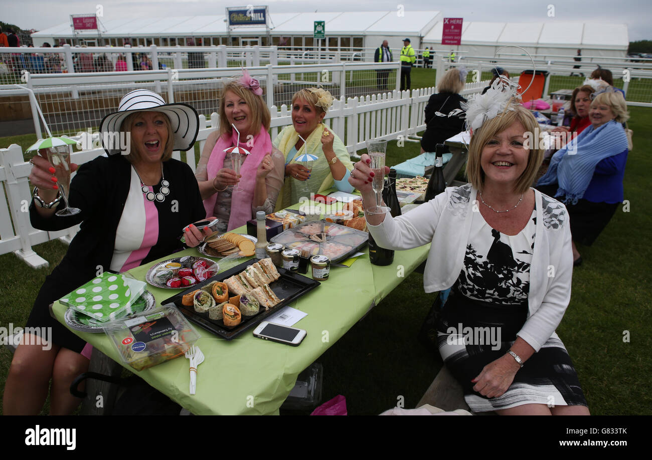 Racegoers at Musselburgh race course during Stobo Castle Ladies Day ...