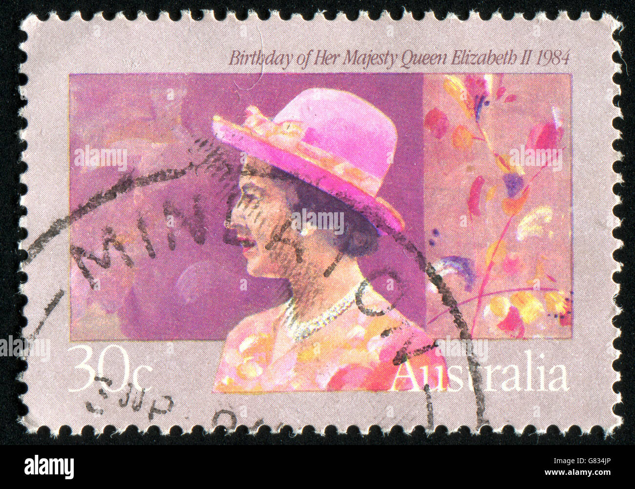 AUSTRALIA - CIRCA 1984: stamp printed by Australia, shows Queen ...