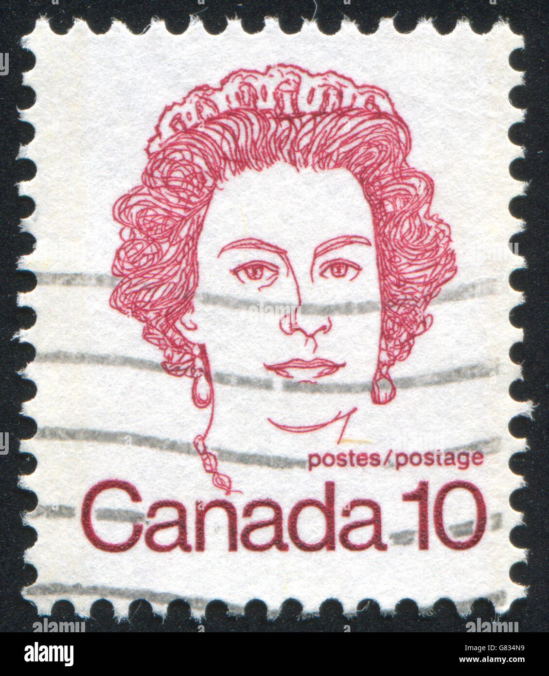 CANADA - CIRCA 1972: stamp printed by Canada, shows Elizabeth II, circa ...