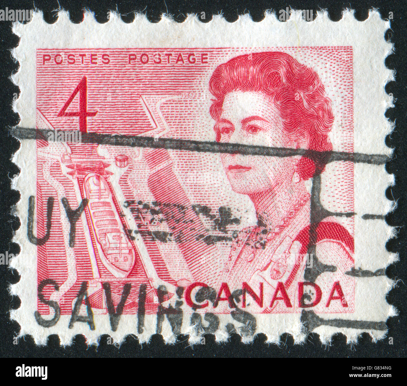 CANADA - CIRCA 1972: stamp printed by Canada, shows Queen Elizabeth II ...