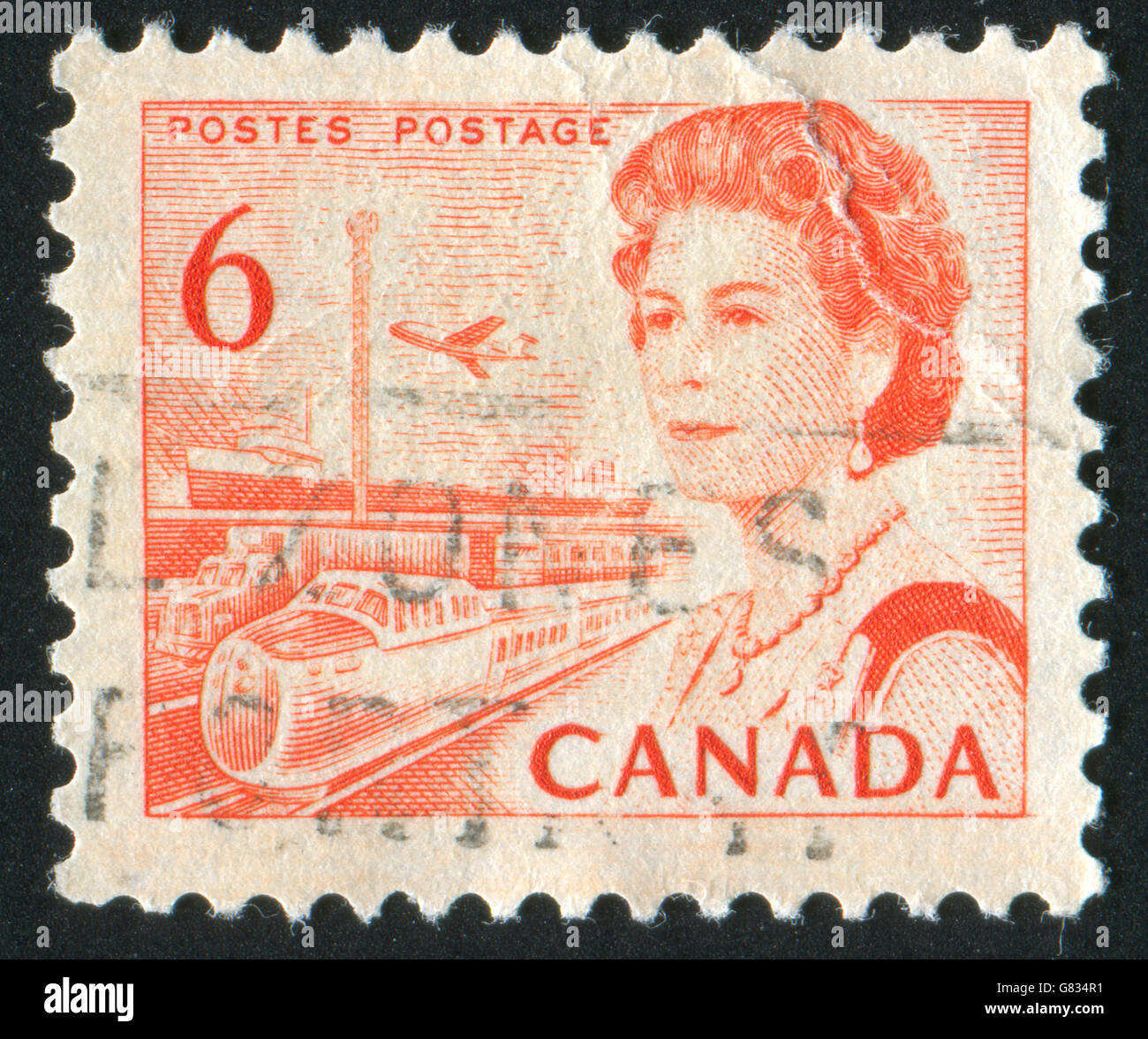CANADA - CIRCA 1972: stamp printed by Canada, shows Queen Elizabeth II ...