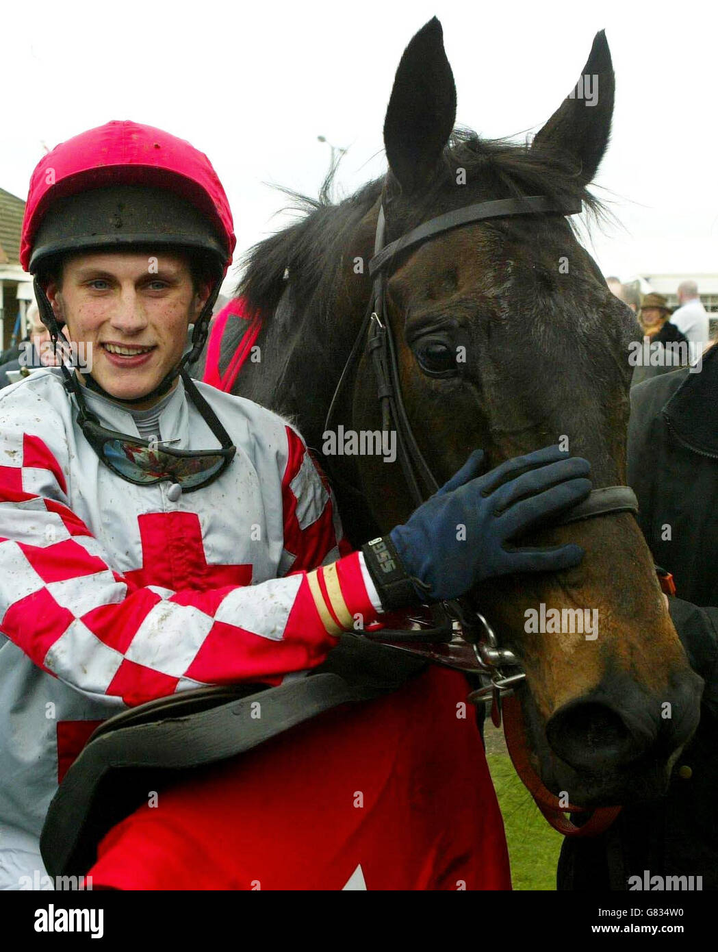 Jockey Keith Mercer with Joes Edge after winning the Gala Casinos Daily ...
