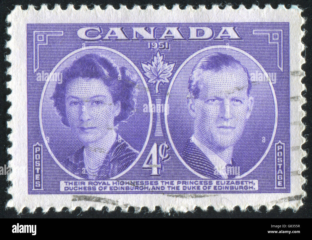 CANADA - CIRCA 1951: stamp printed by Canada, shows Princess Elizabeth ...