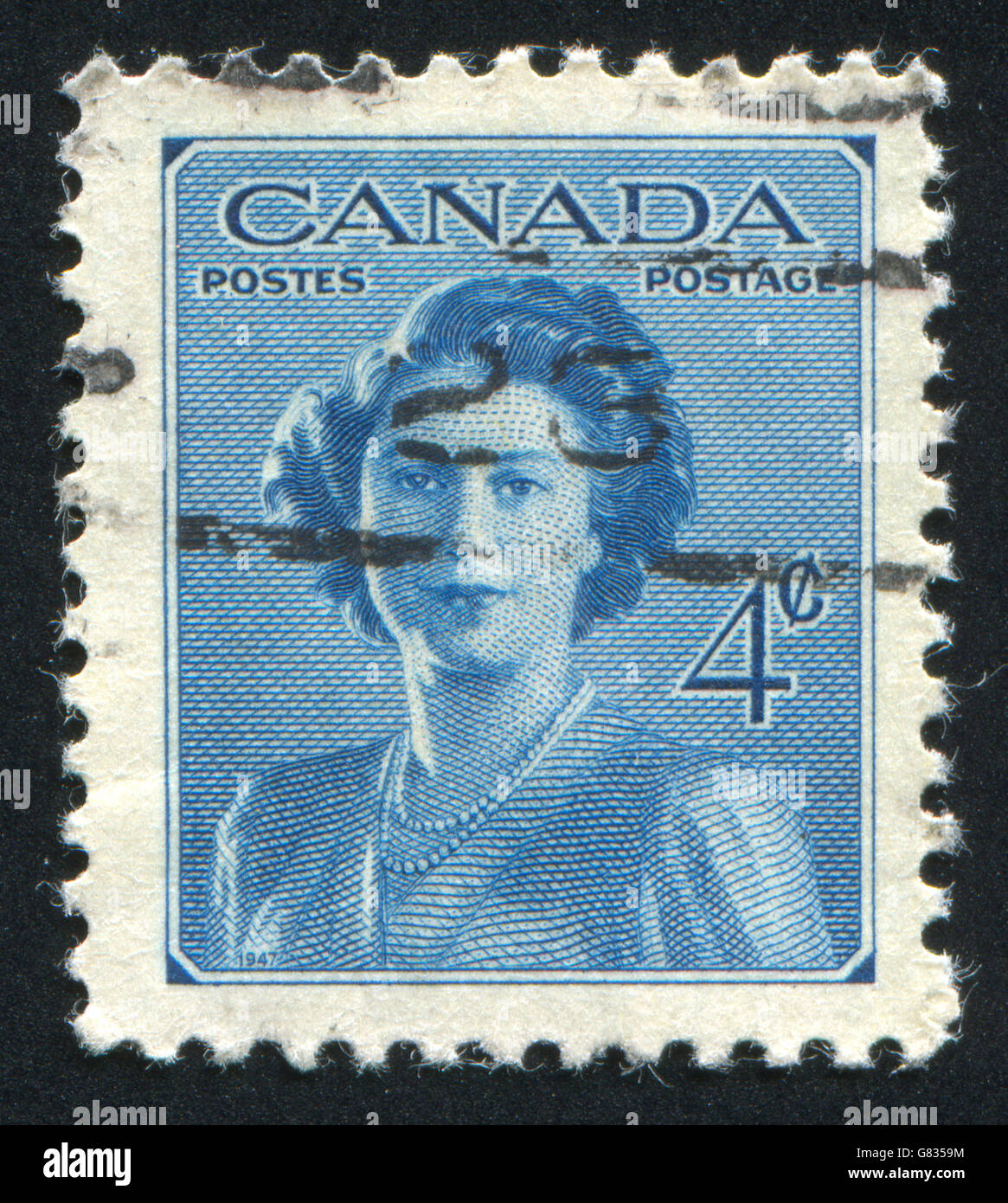 CANADA - CIRCA 1948: stamp printed by Canada, shows Princess Elizabeth ...