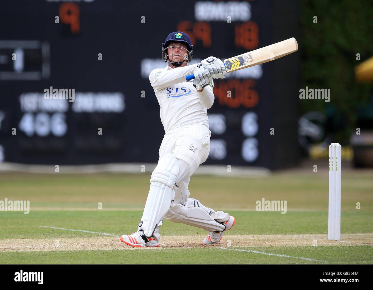 Glamorgan's Graham Wagg hits a boundary on his way to a double century ...