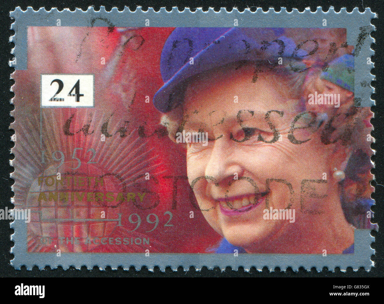 GREAT BRITAIN - CIRCA 1992: stamp printed by Great Britain, shows queen ...