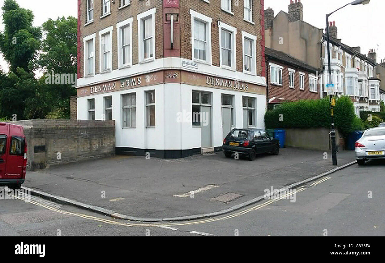 Screen grab taken from PA Video of a sign for the Denman Arms pub ...