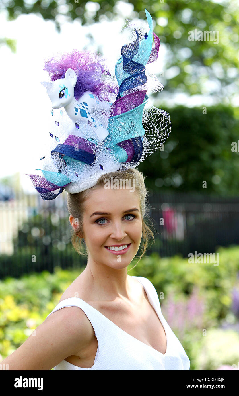 Grace Shaw from Essex wearing a My Little Pony inspired hat during ...