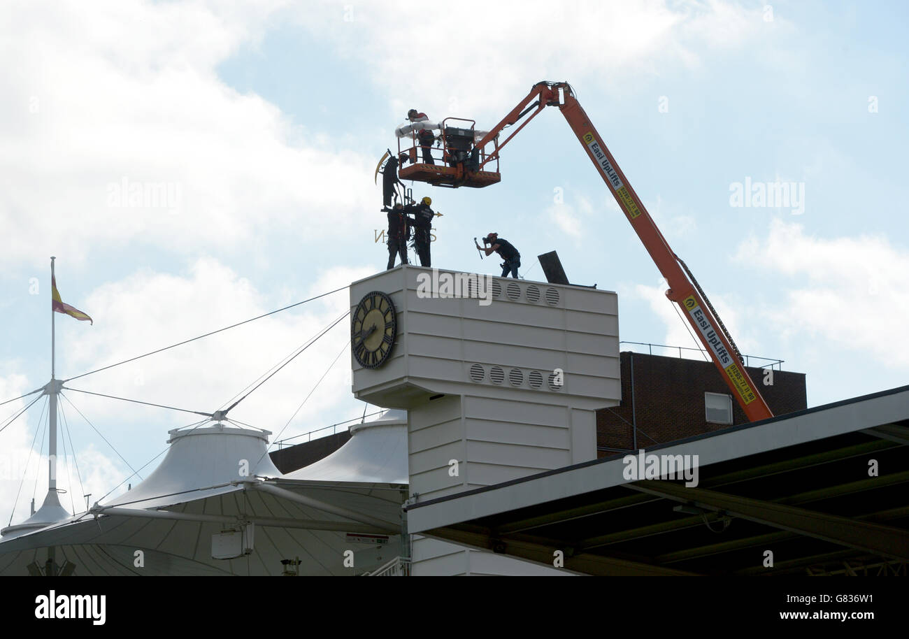 Old Father Time weather vane reinstated Stock Photo - Alamy
