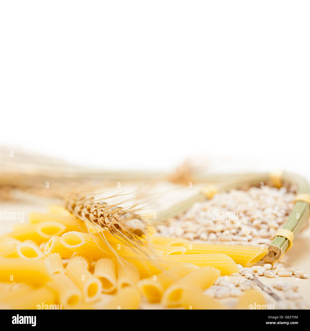 short Italian pasta penne with durum wheat grains Stock Photo - Alamy