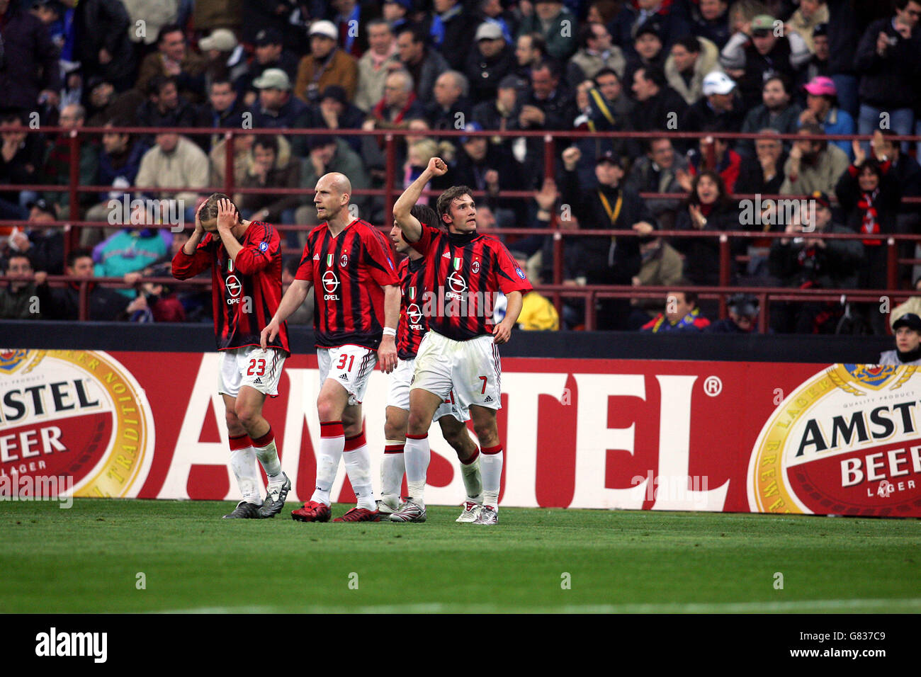 Ac milans andriy shevchenko celebrates scoring the second goal hi-res ...