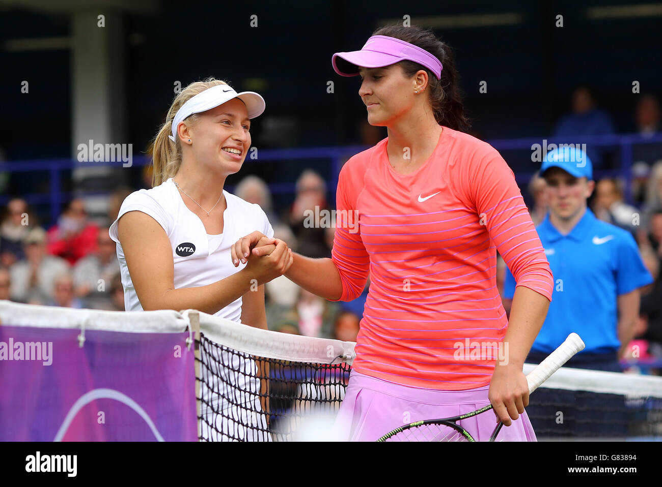 Great Britain's Laura Robson (right) congratulates Russia's Daria ...