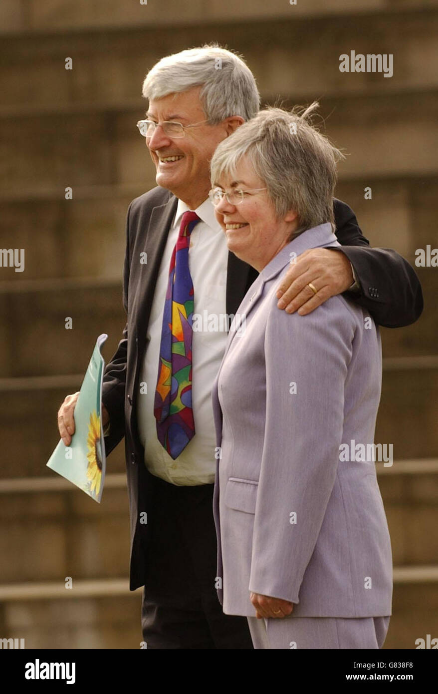 Robin Harper leader of the Scottish Green party and Shiona Baird ...