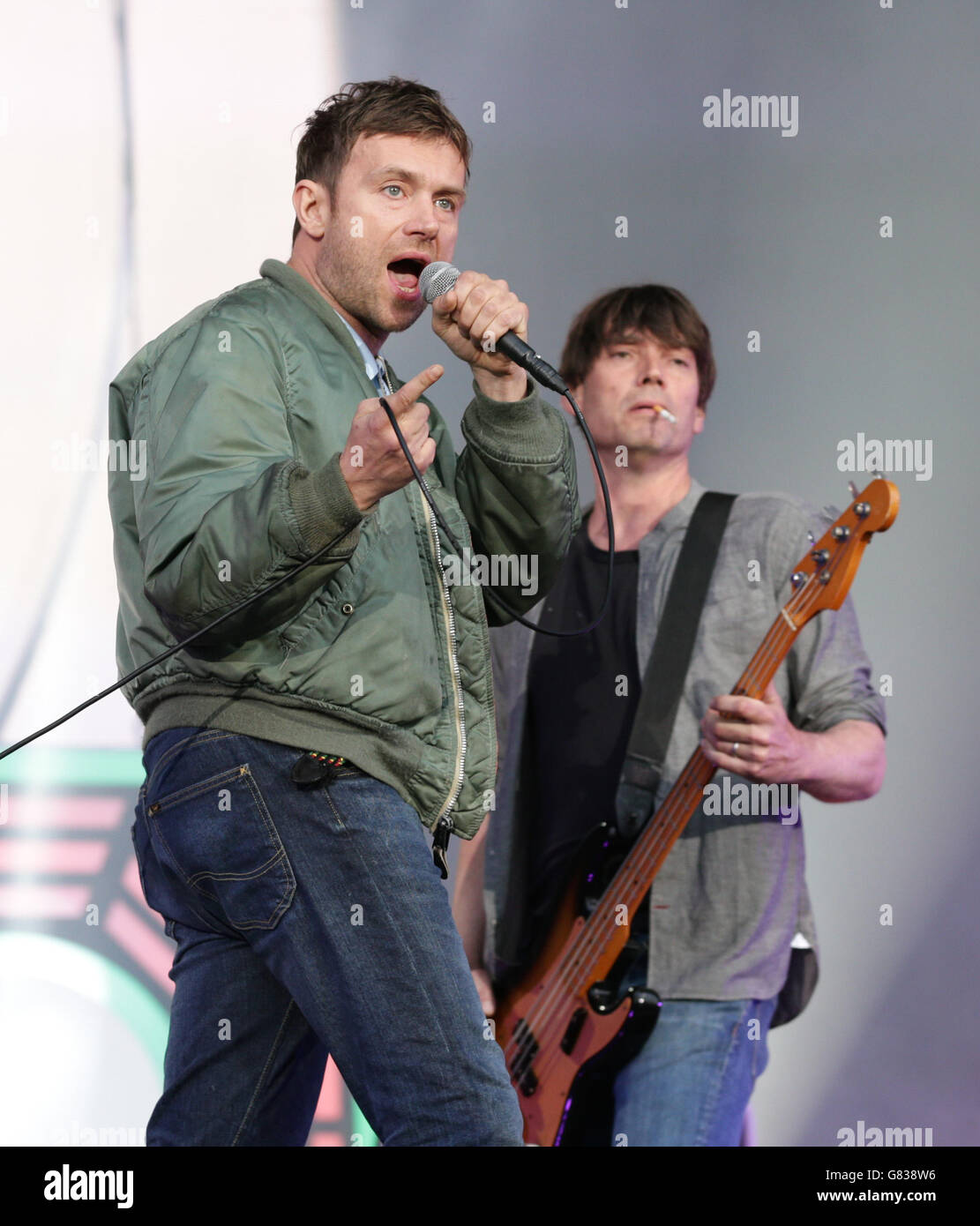 British Summer Time Hyde Park - London. Blur performing on the Great ...