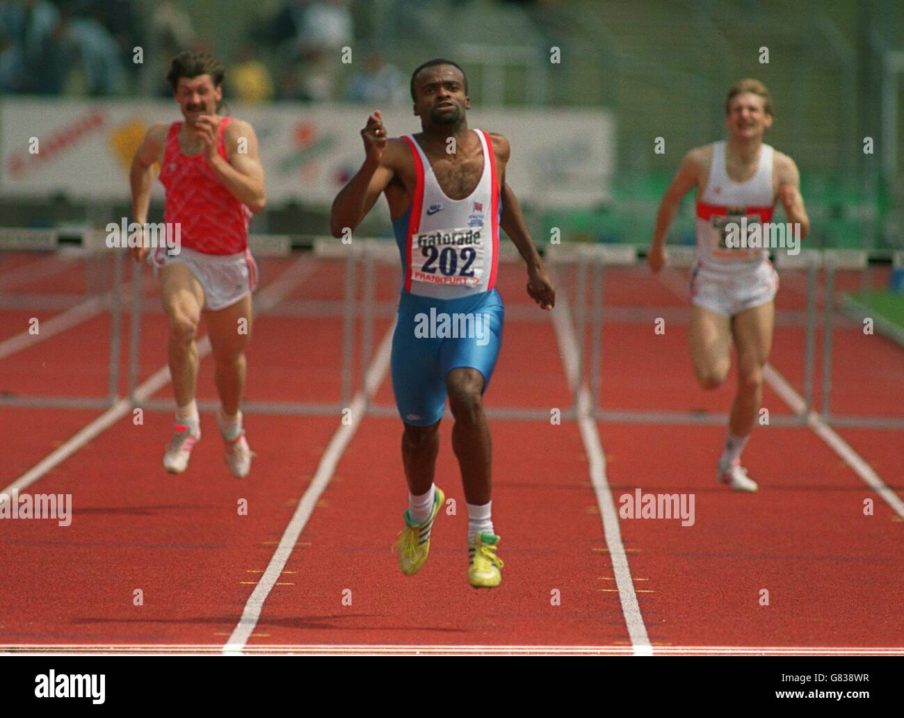 Athletics -Europa Cup Frankfurt- Mens 400M Hurdles Stock Photo - Alamy