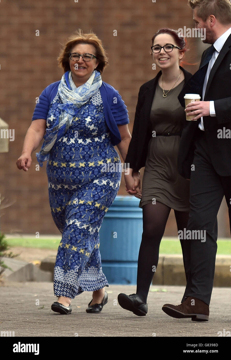 Anne Lakey (left) arrives at Teeside Crown Court for sentencing ...