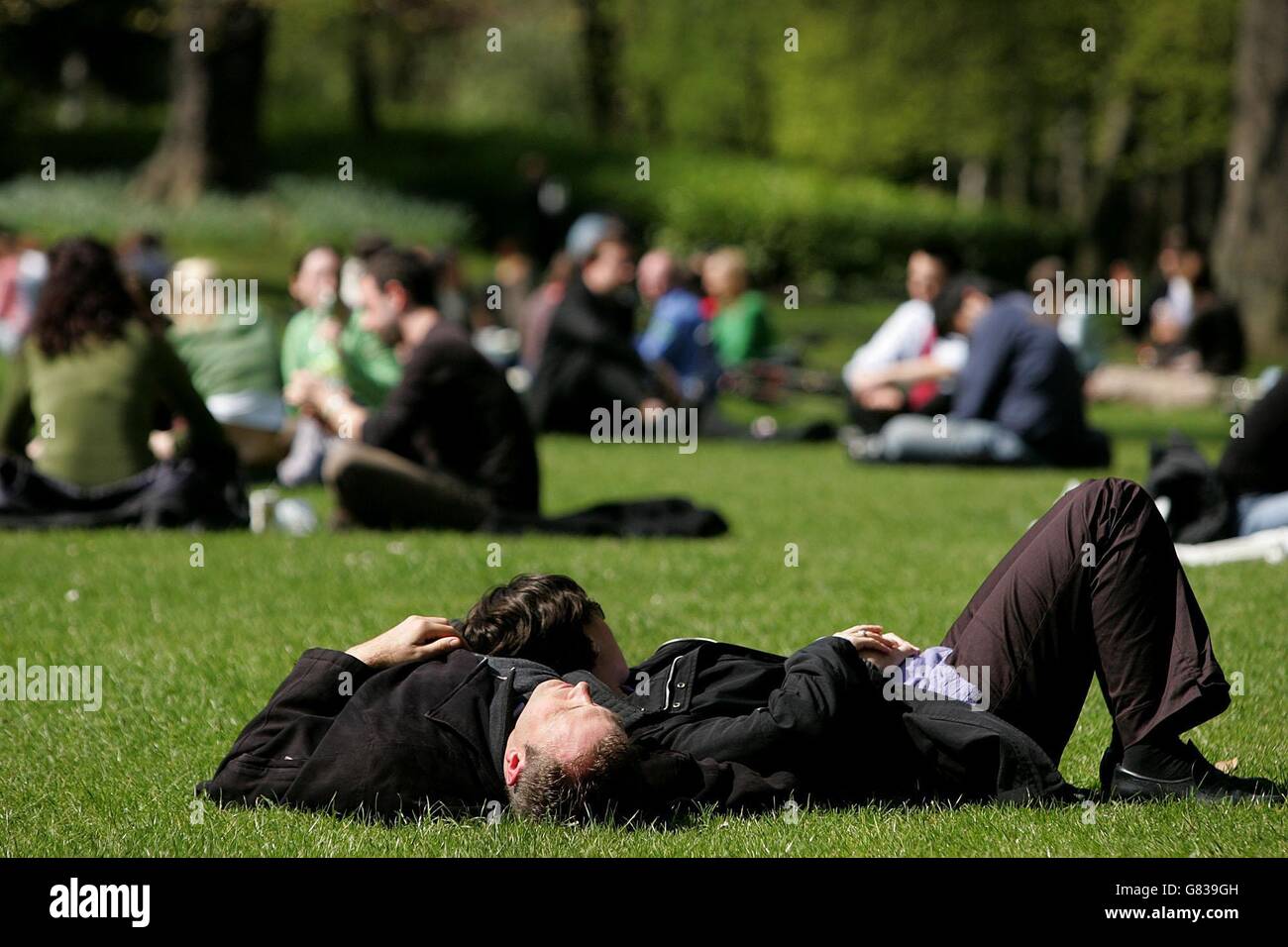 Sun Worshippers pictured enjoying the sunshine Stock Photo - Alamy