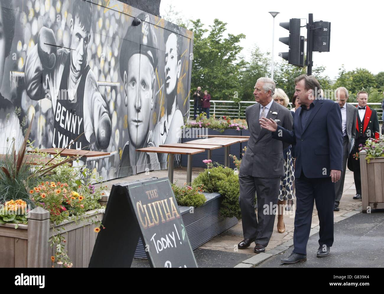 The Duke of Rothesay (left) with the Clutha Bar's owner Alan Crossan ...