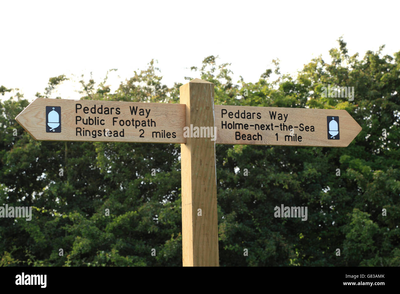 Peddars Way sign post, Holme next the Sea, Acorn National Trail, trails ...