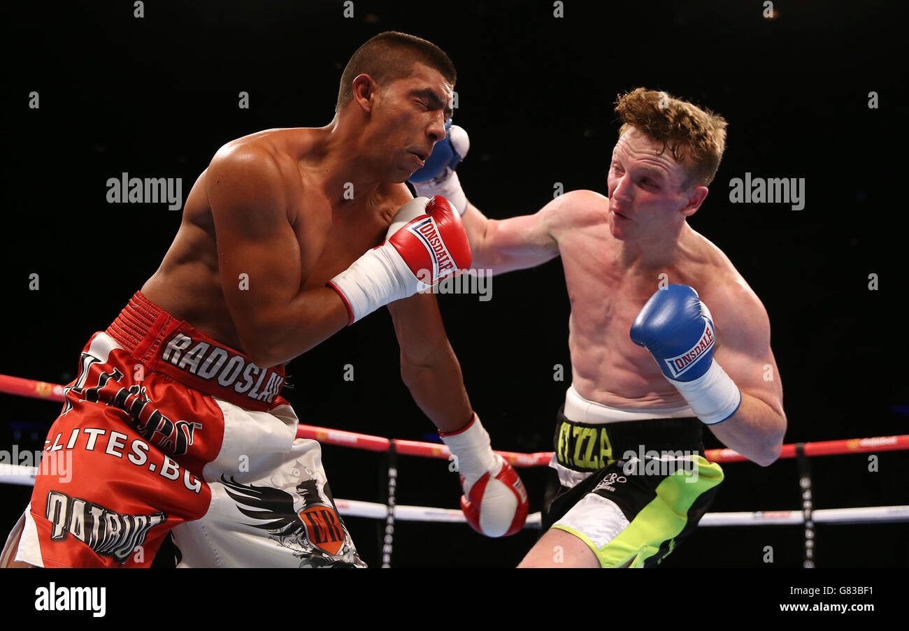 Boxing - Liverpool Echo Arena. Tom Farrell (right) and Radoslav Mitev ...