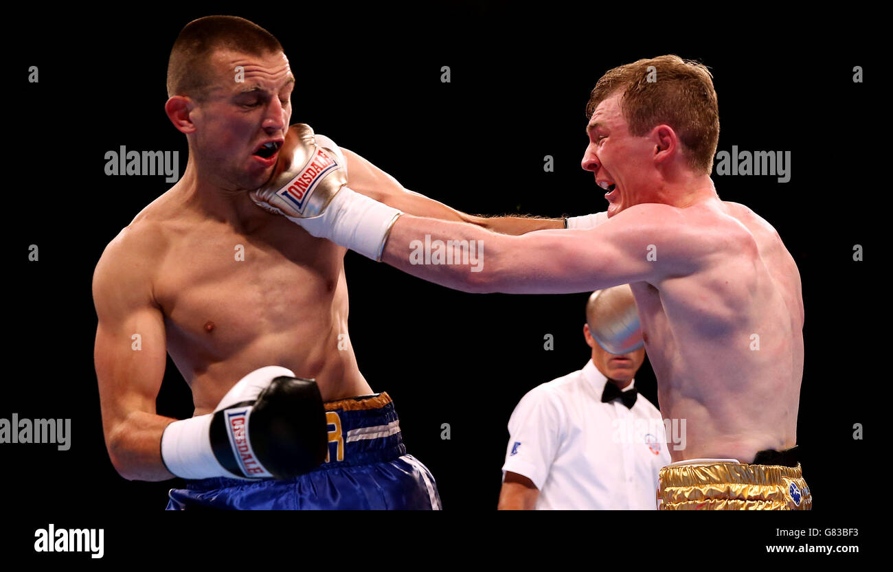 Boxing - Liverpool Echo Arena. Joe Tonks (right) and Sam Sharpe during ...