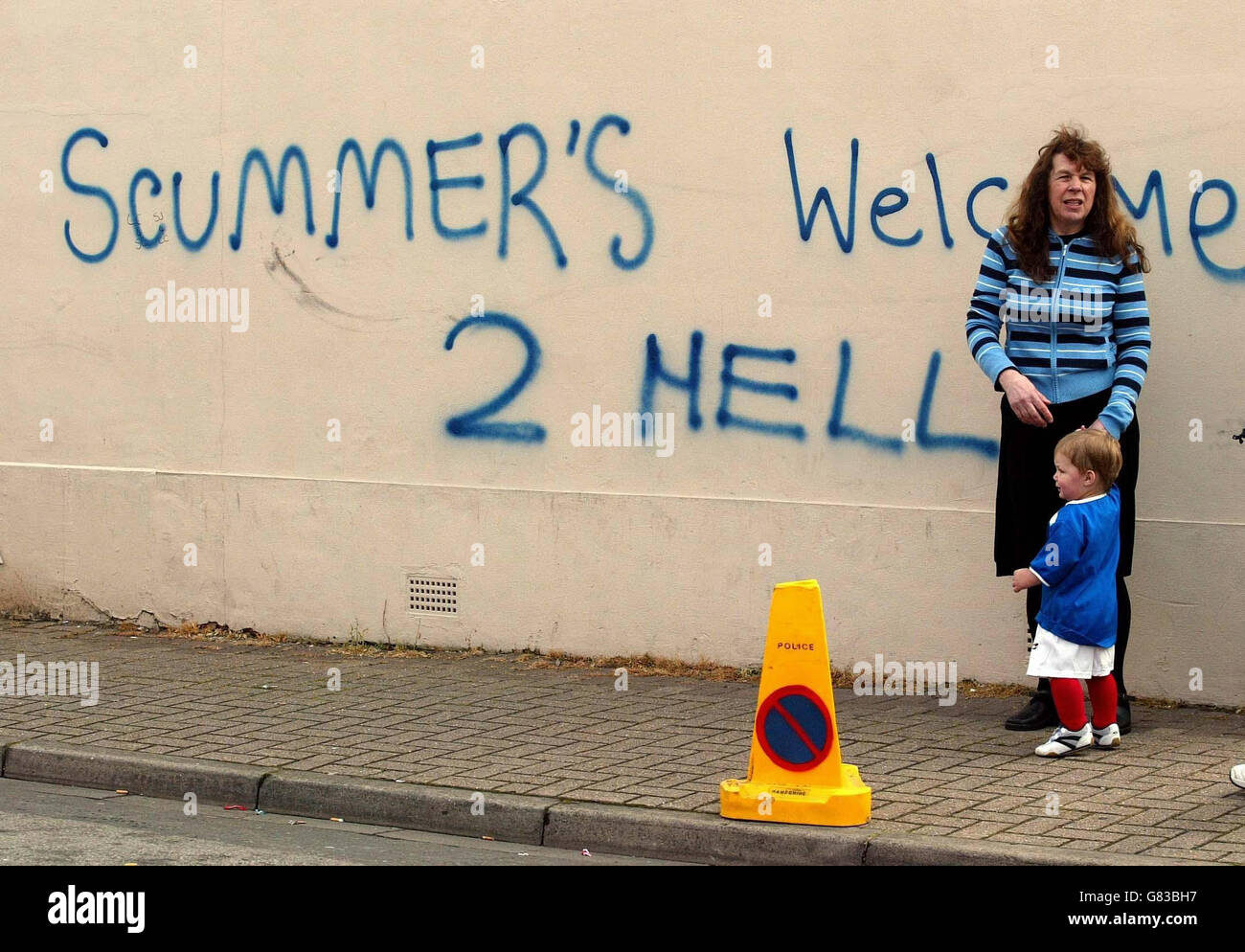 Graffiti trafffic cone mother child hi-res stock photography and images ...