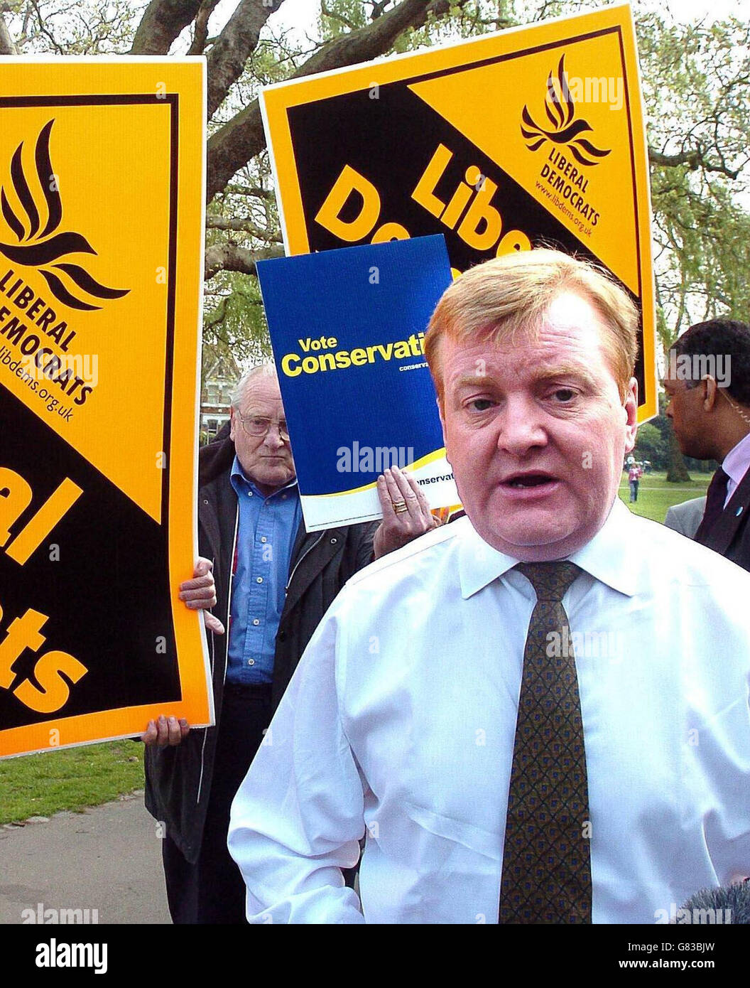 Tory Supporter David Fleming, 76, trys to get through the Lib Dems ...