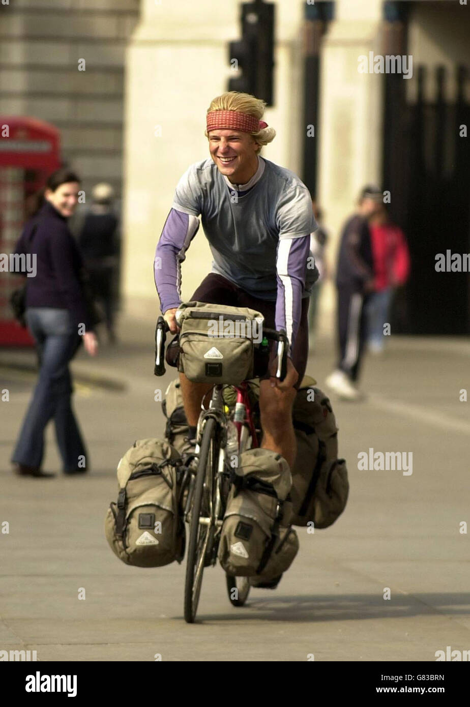 Phil White completes his gruelling trip Stock Photo - Alamy