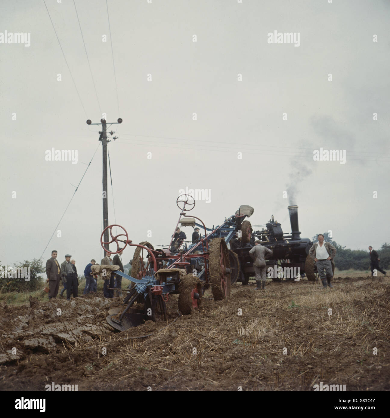 Essex it is operated between two traction engines hi-res stock ...