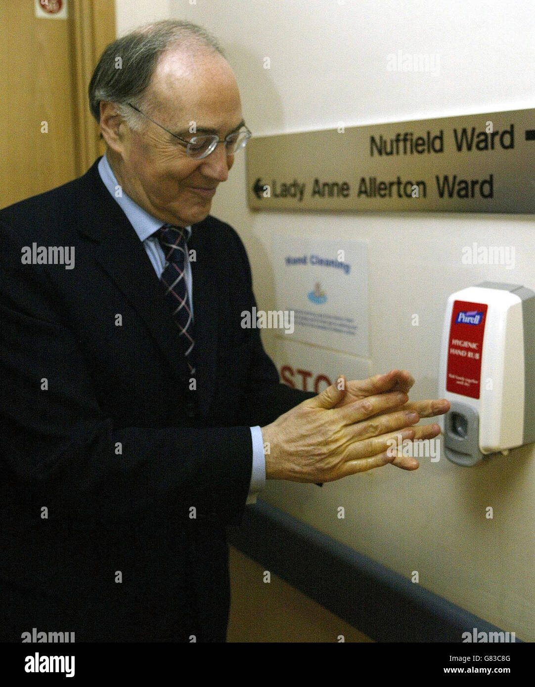 Leader of the Conservatives Michael Howard washes his hands as he ...