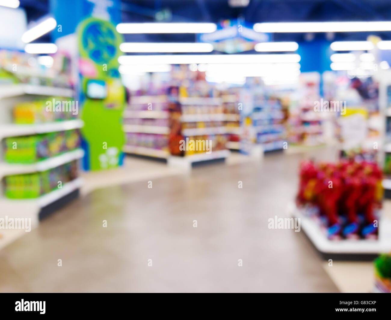 Blurred of kids toy store background Stock Photo - Alamy