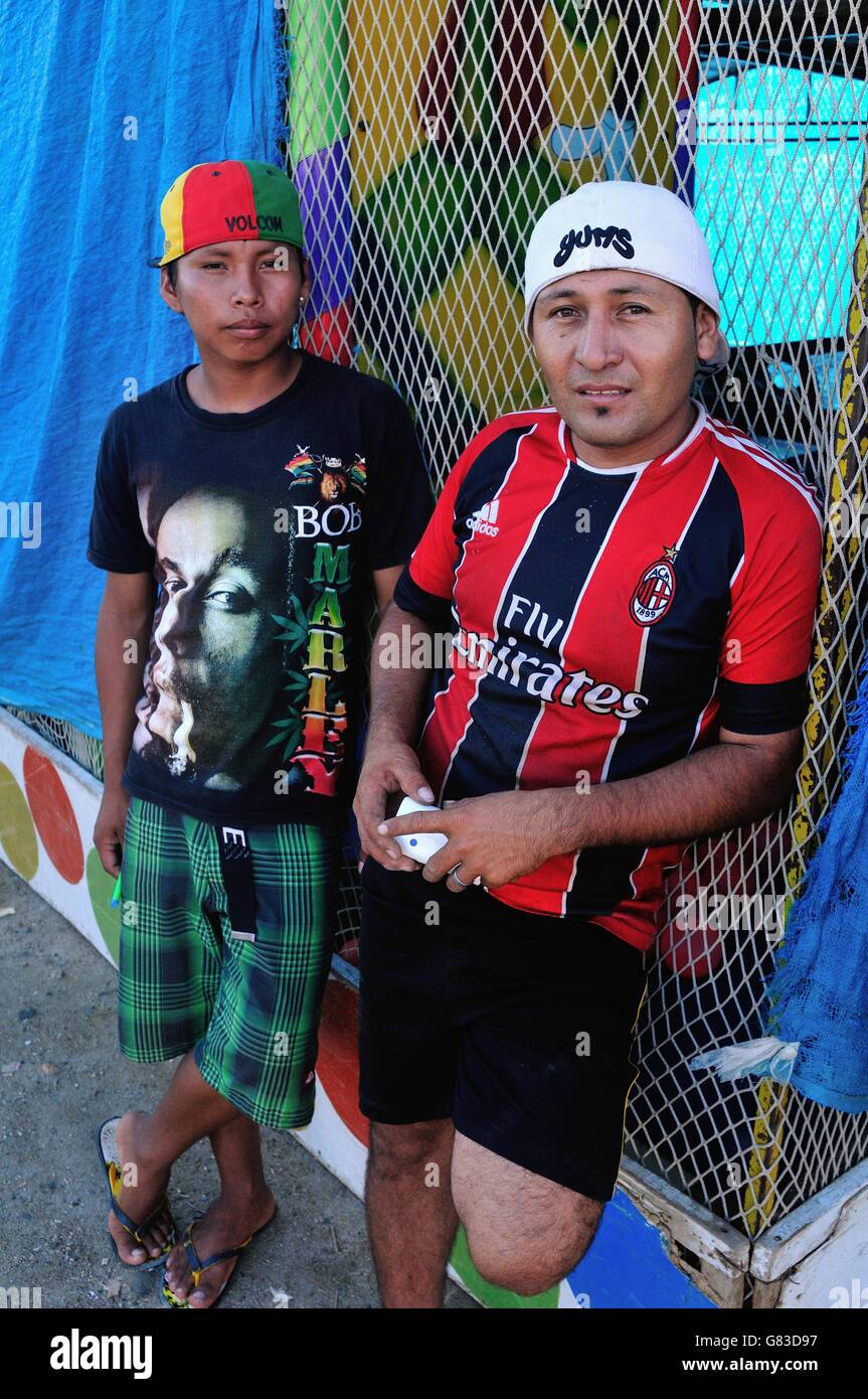 Amusement Park workers in PUERTO PIZARRO . Department of Tumbes .PERU ...