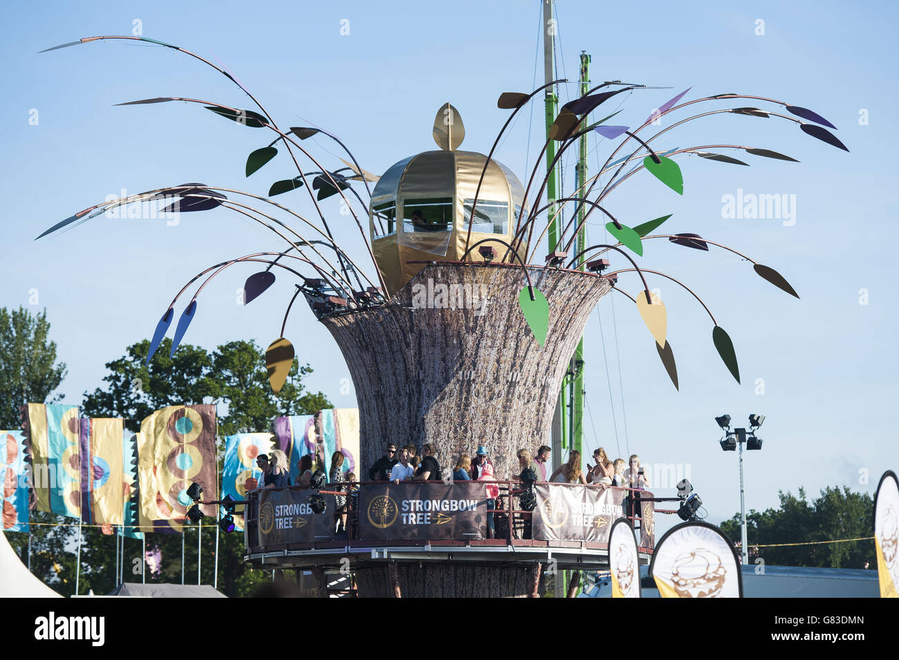 View of the Strongbow tree on day 3 of the Isle of Wight Festival 2015 ...