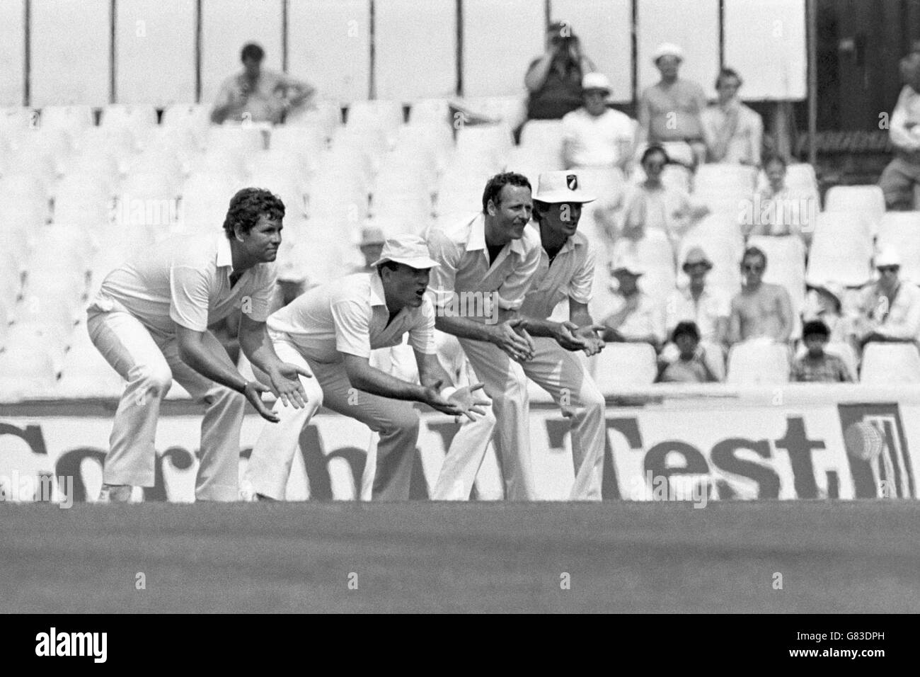 (L-R) New Zealand's Lance Cairns, Jeff Crowe, Jeremy Coney and Geoff ...