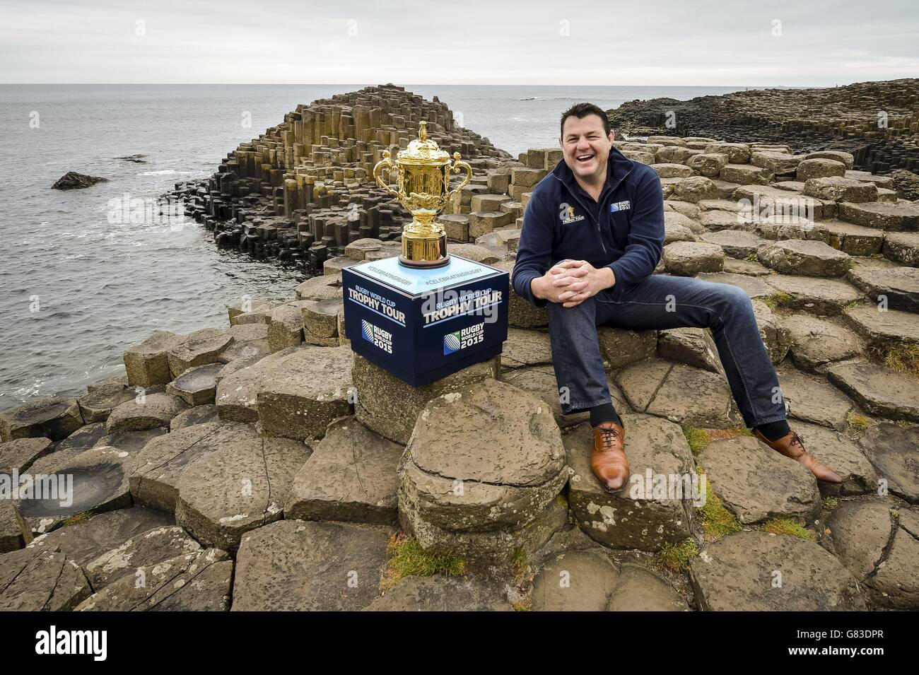 The Webb Ellis Cup with former Irish Rugby player Reggie Corrigan at ...