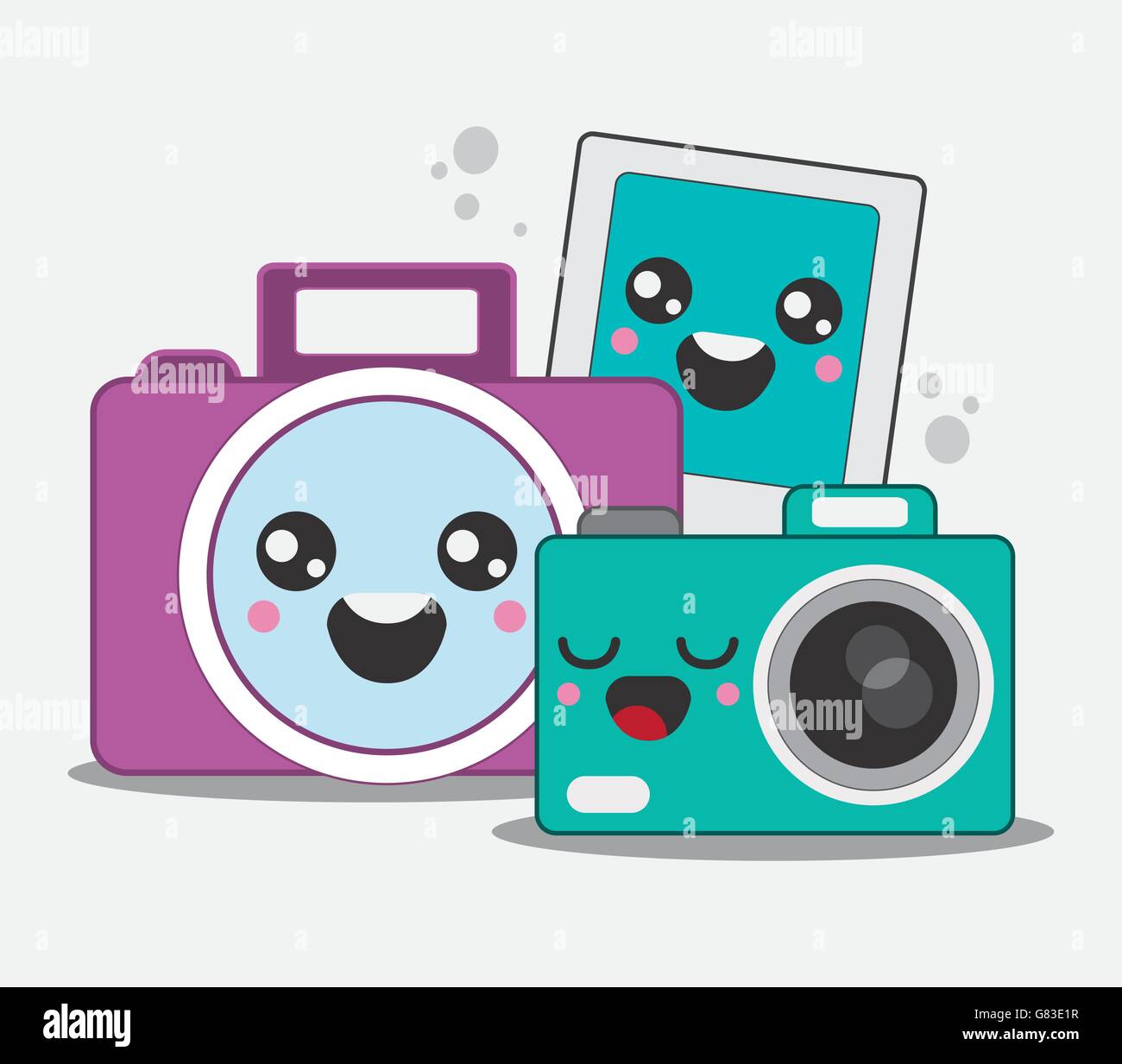 cartoon icon set. Kawaii and technology design. Vector graphic Stock ...