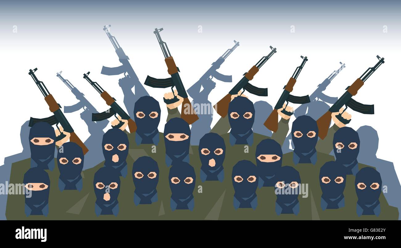 Armed Terrorist Group Terrorism Concept Stock Vector Image & Art - Alamy