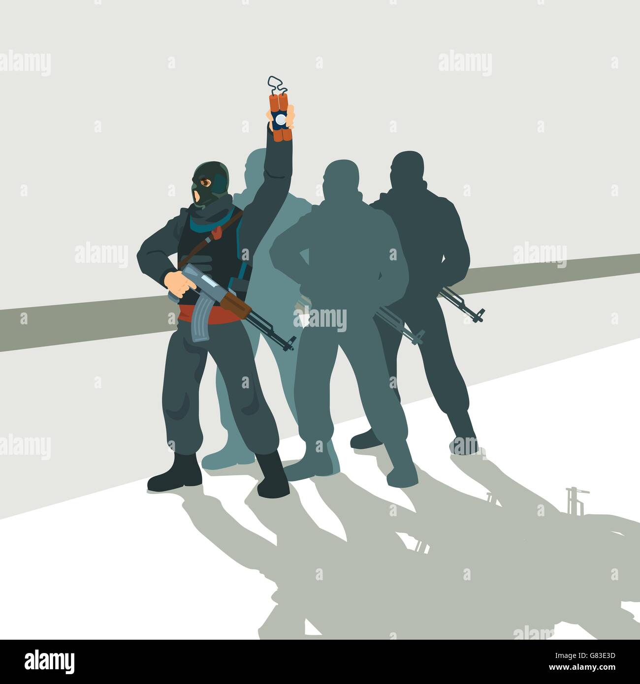 Armed Terrorist Group Terrorism Concept Stock Vector Image & Art - Alamy
