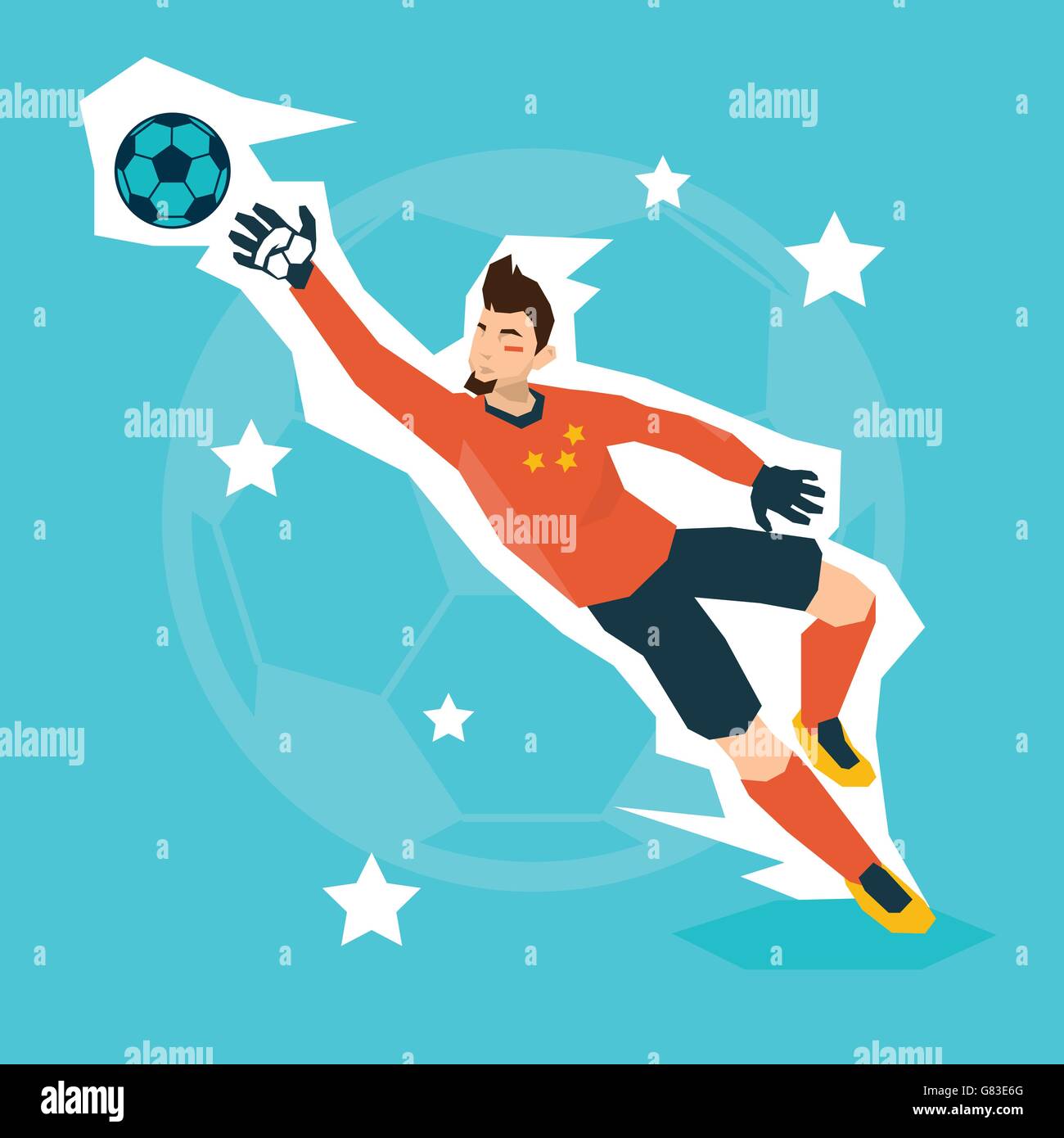 Football Match Goalkeeper Protecting Gates Stock Vector Image & Art - Alamy
