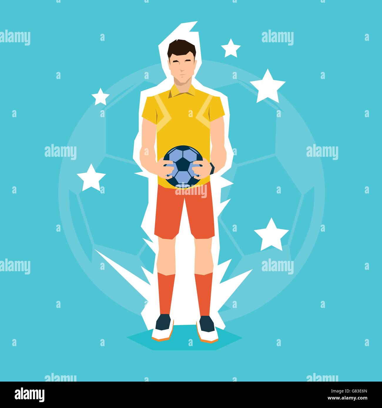 Football Referee hold Ball Match Start Championship Stock Vector Image ...