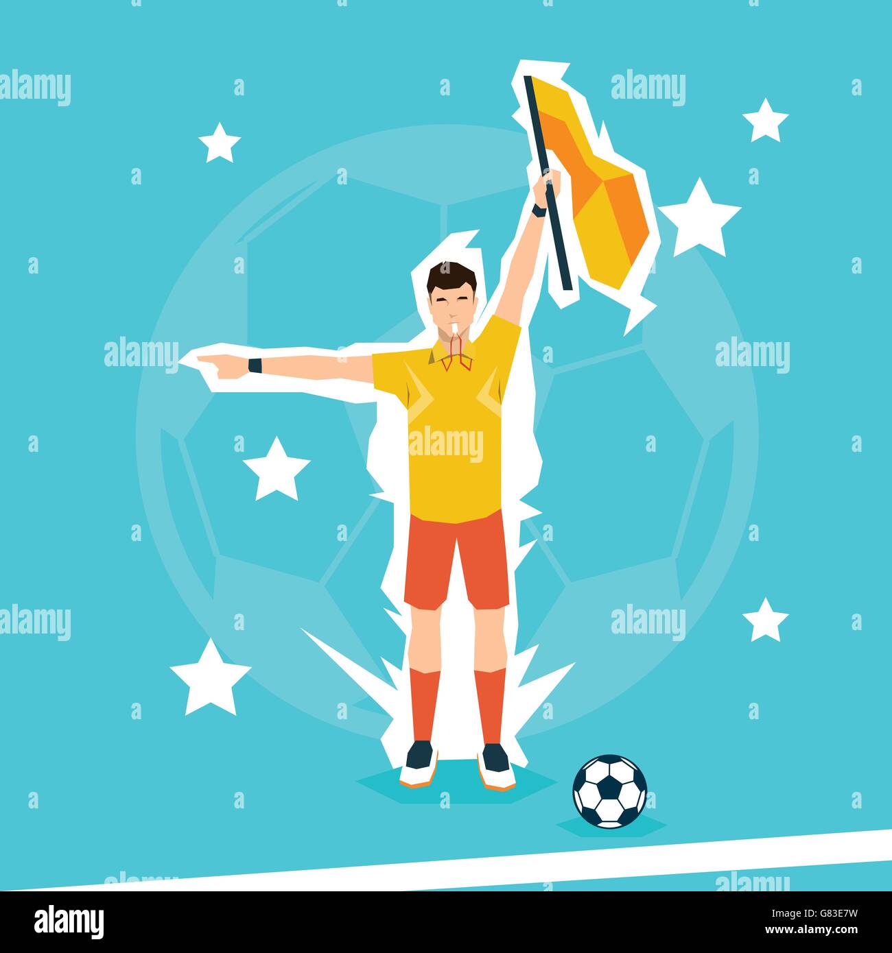 Football Referee Hold Flag Stock Vector Image & Art - Alamy
