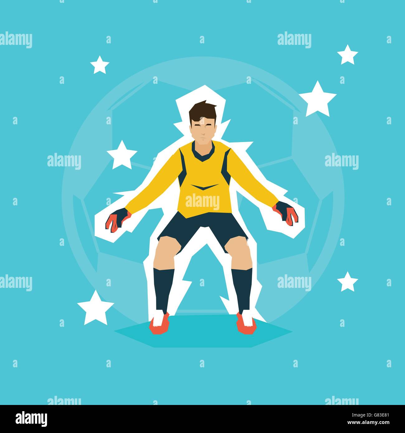 Football Match Goalkeeper Protecting Gates Stock Vector Image & Art - Alamy