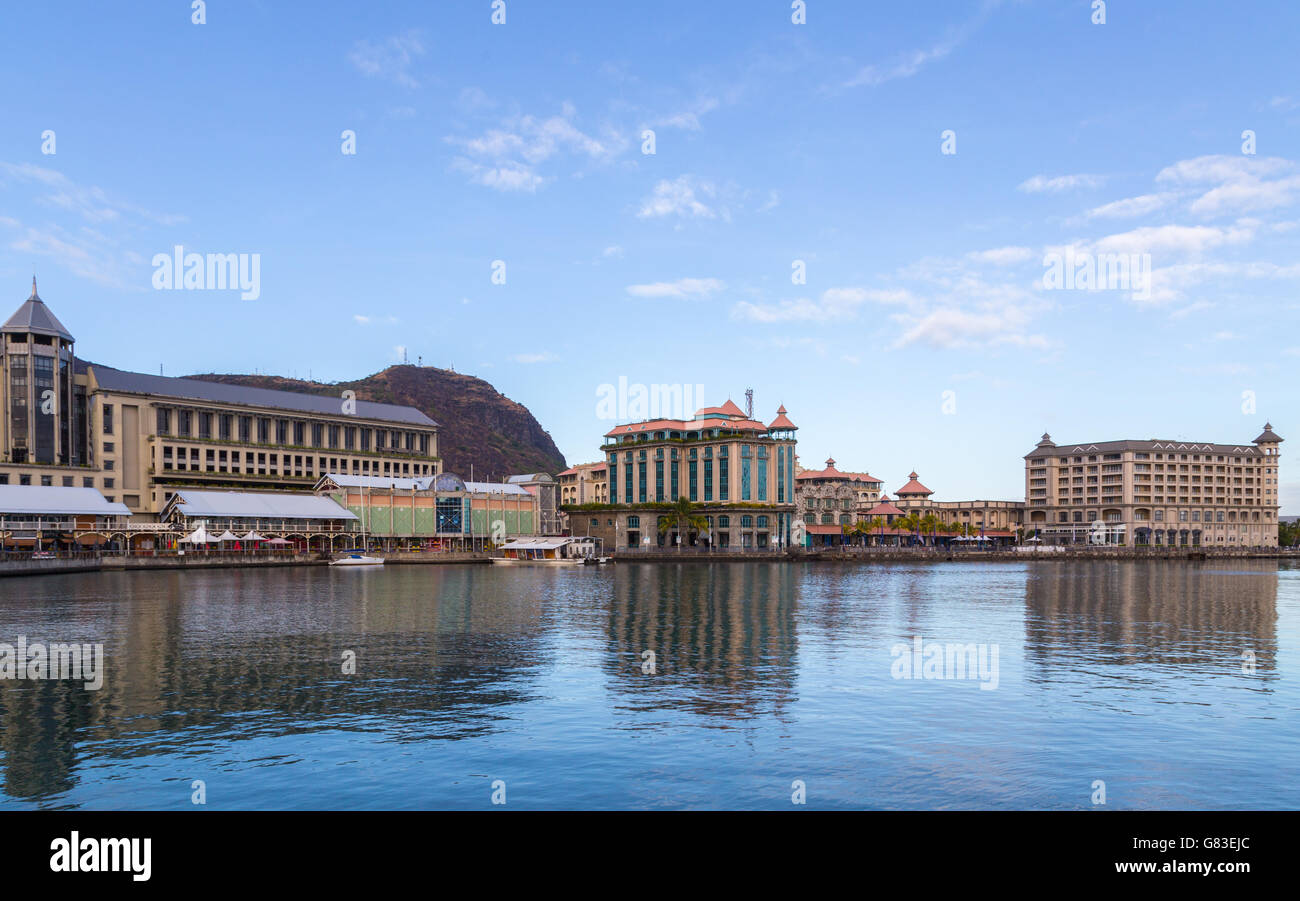 port louis le caudan waterfront capital of Mauritius Stock Photo - Alamy