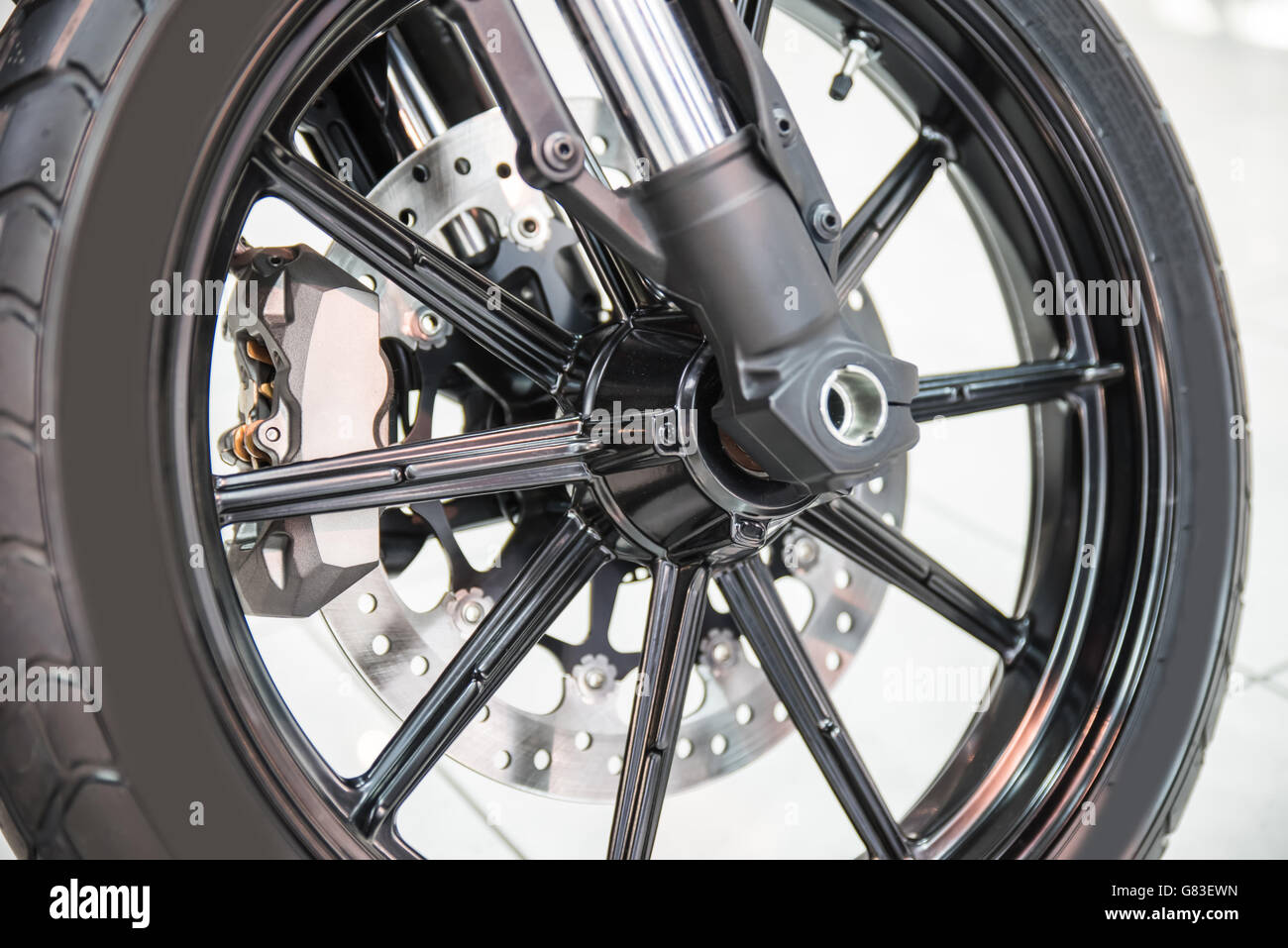 New shiny sport break disk with the break pad for motorcycle. Shallow ...