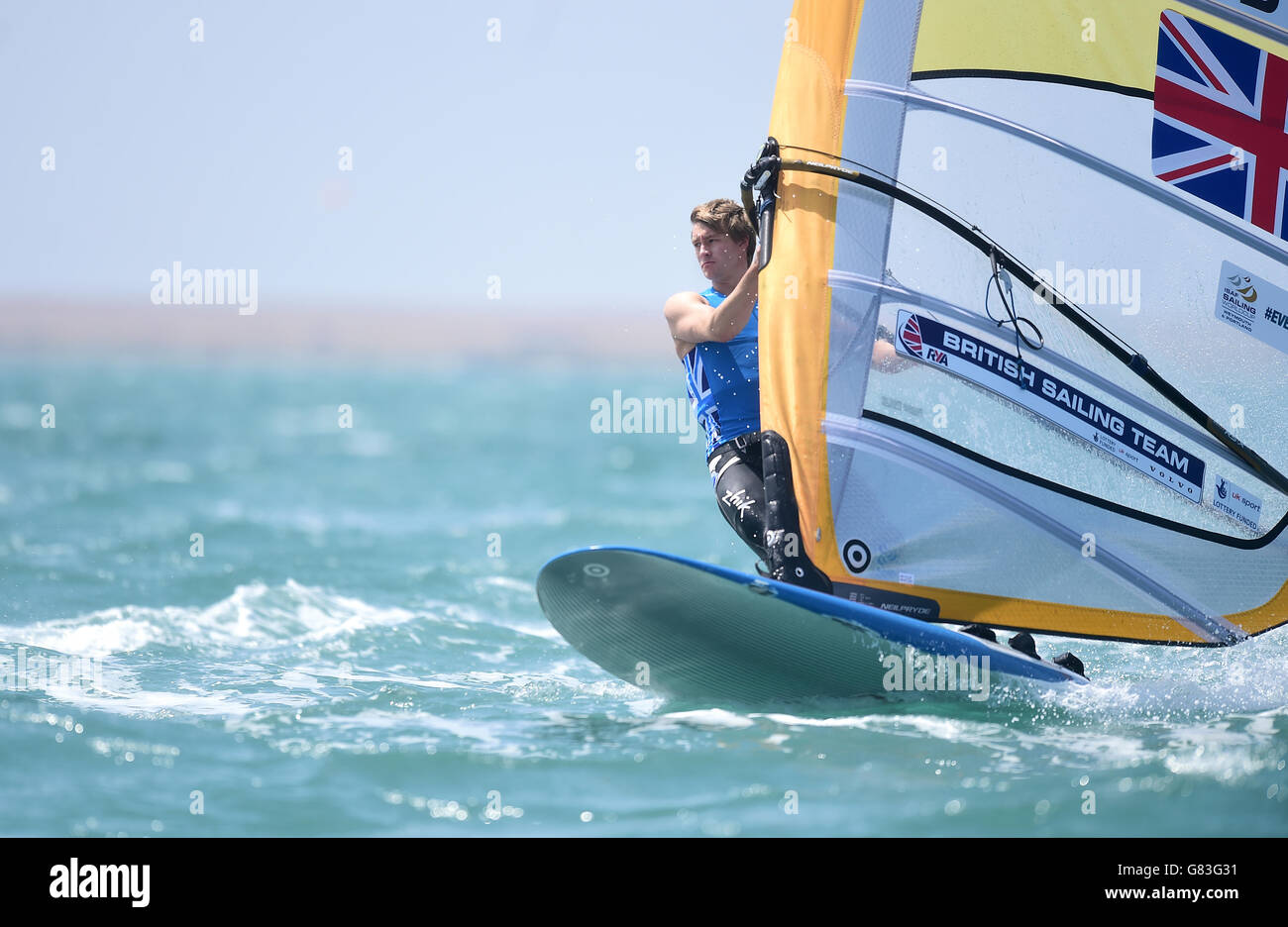 Great Britain's Sam Sills in the RS:X Men's race during day six of the ...
