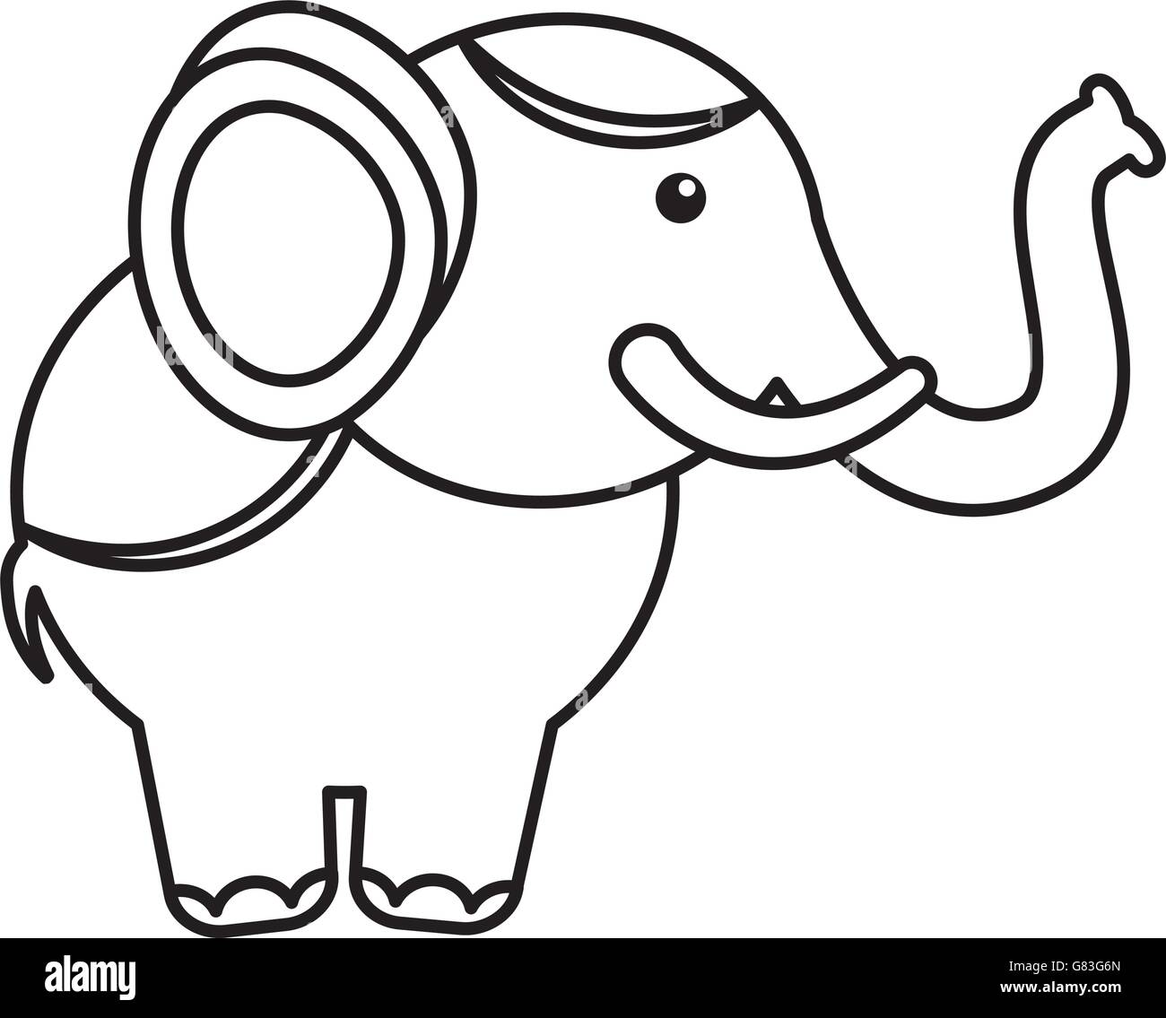 Circus elephant isolated icon Black and White Stock Photos & Images - Alamy