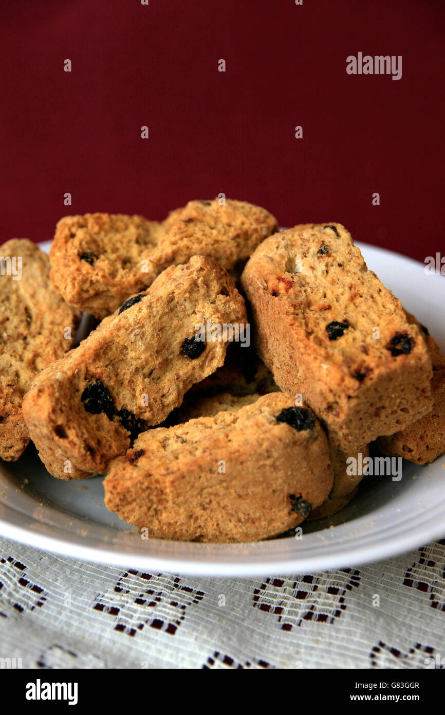 Traditional South African Rusks on a plate Stock Photo - Alamy