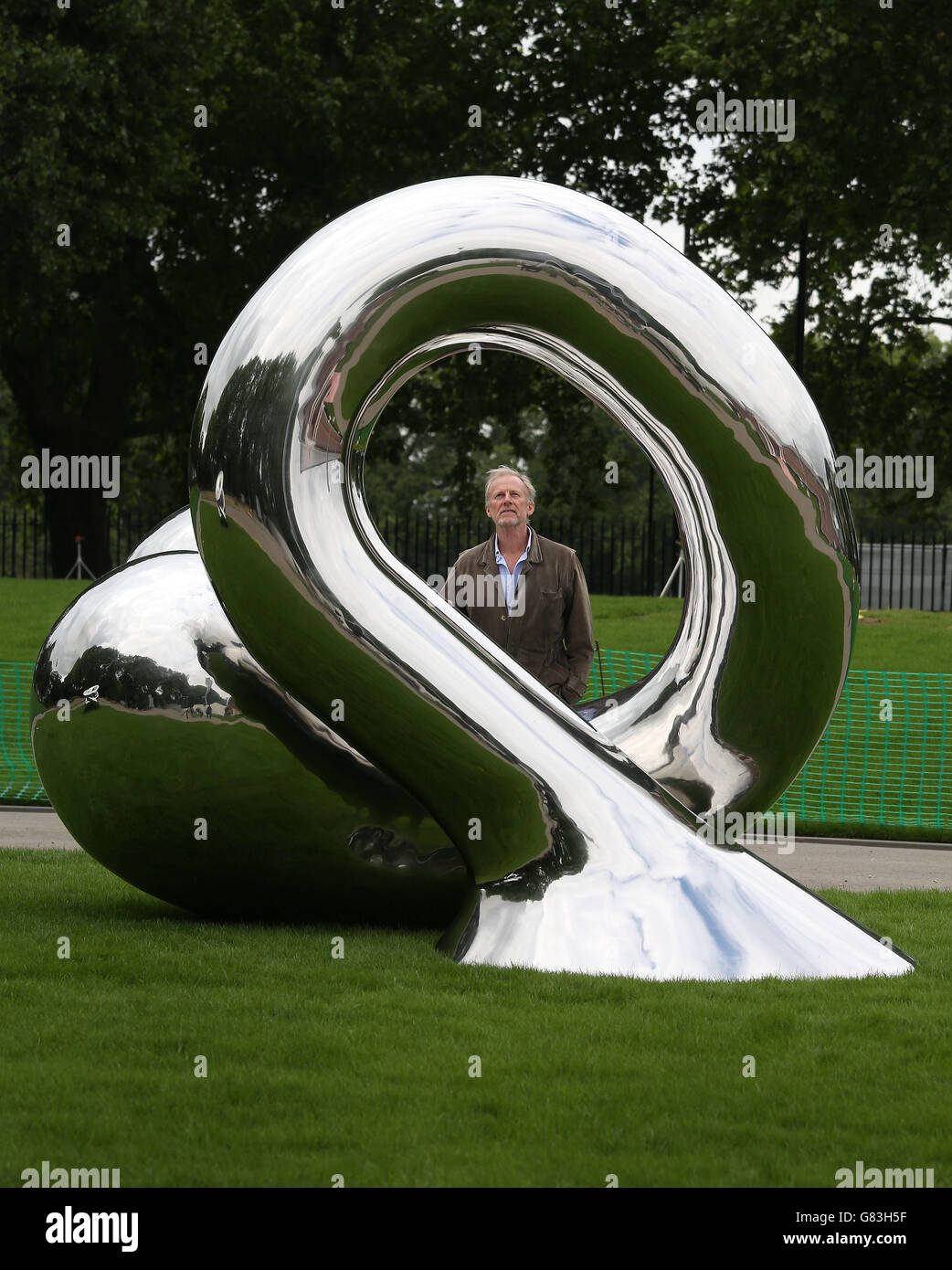 Richard Hudson next to one of his sculptures, at Masterpiece London ...