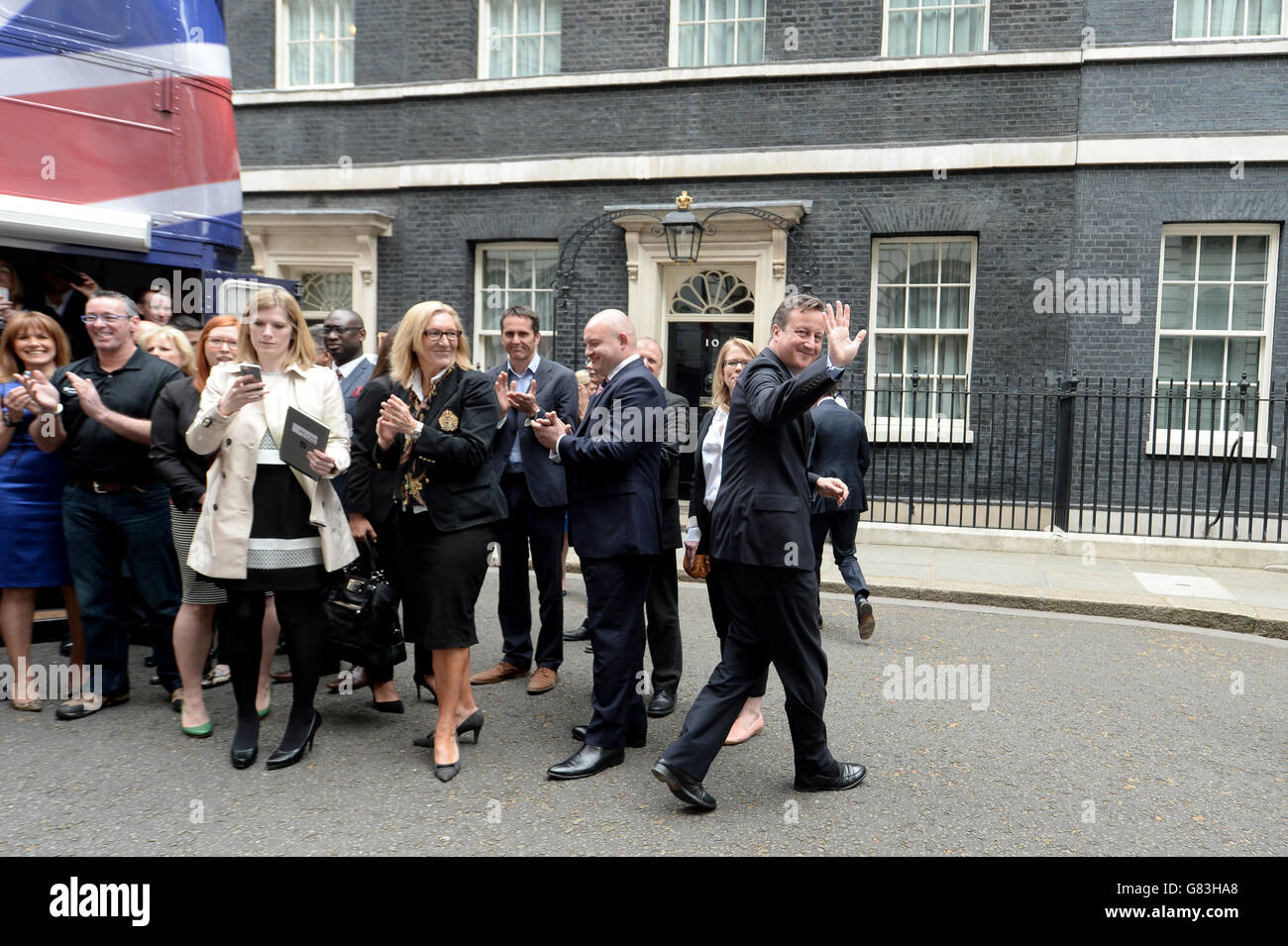 Prime Minister David Cameron (right) welcomes the Start-Up Britain ...