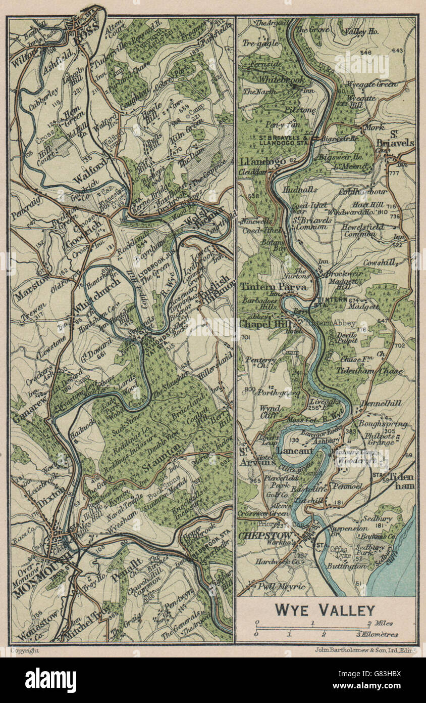 Map of ross on wye hi-res stock photography and images - Alamy